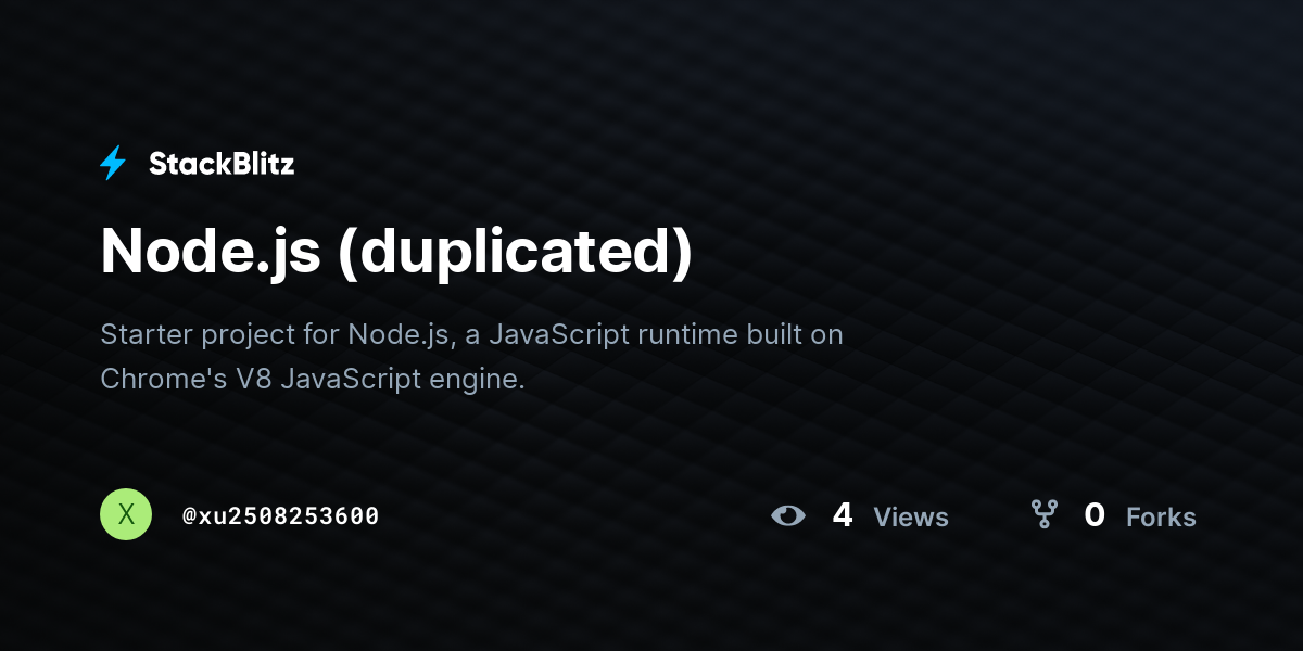 Node.js (duplicated) - StackBlitz