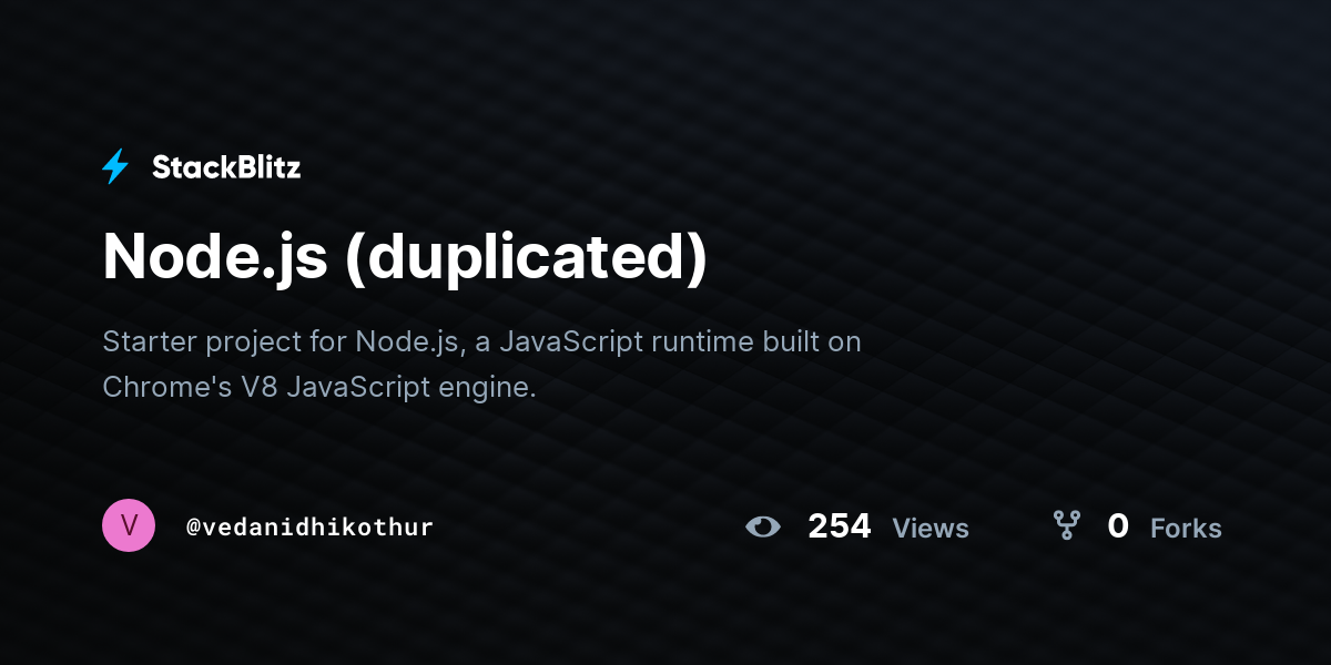 Node.js (duplicated) - StackBlitz