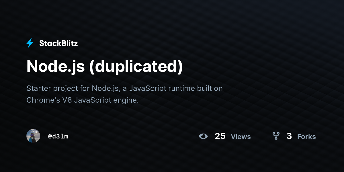 Node.js (duplicated) - StackBlitz