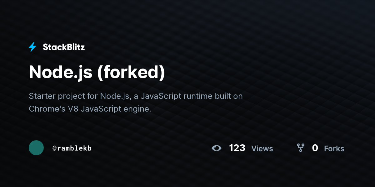 Node.js (forked) - StackBlitz