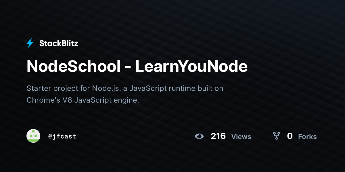 NodeSchool - LearnYouNode - StackBlitz