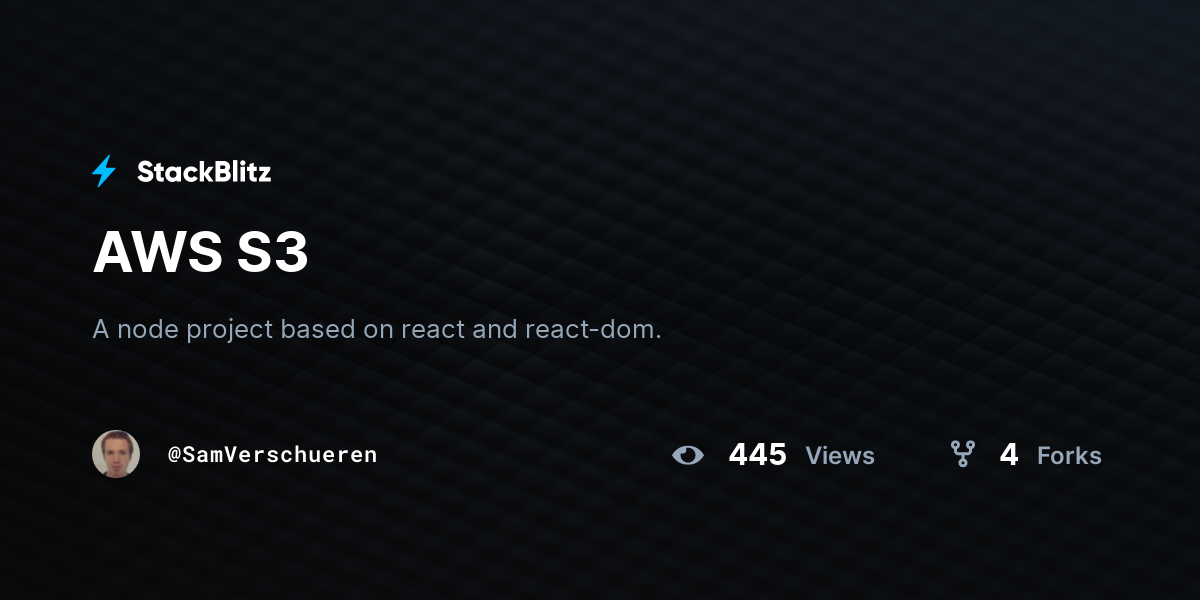 AWS S3 - StackBlitz