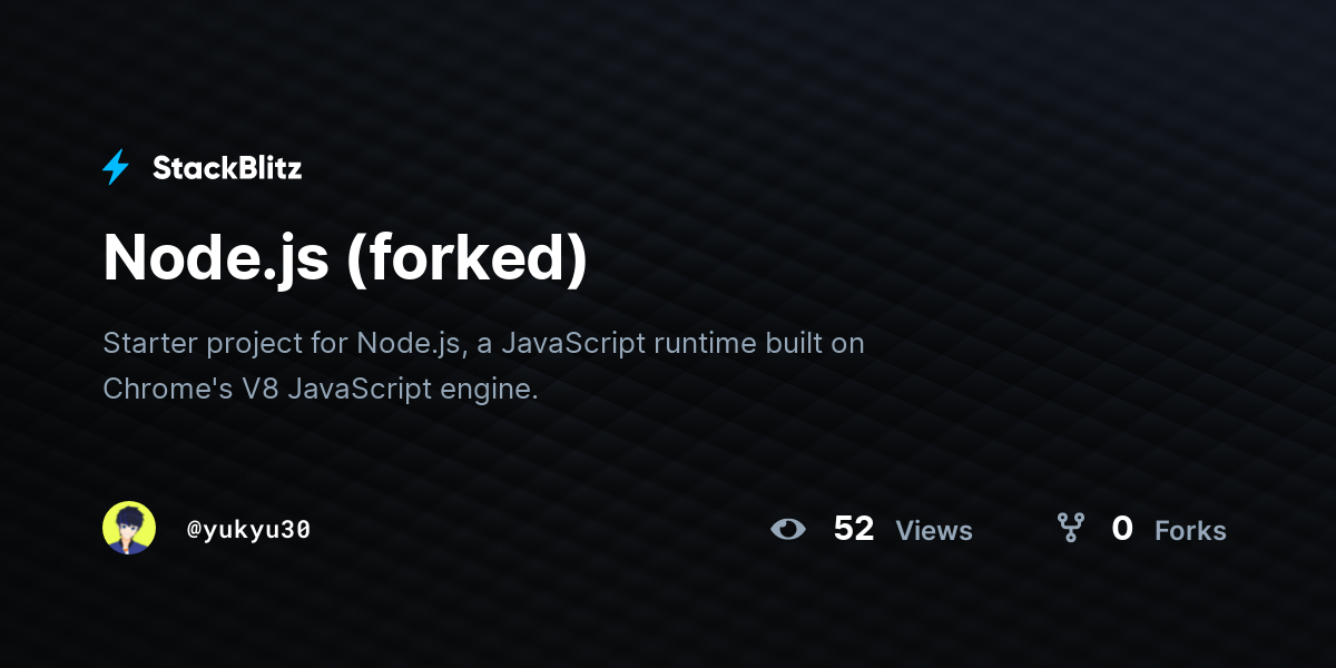Node.js (forked) - StackBlitz