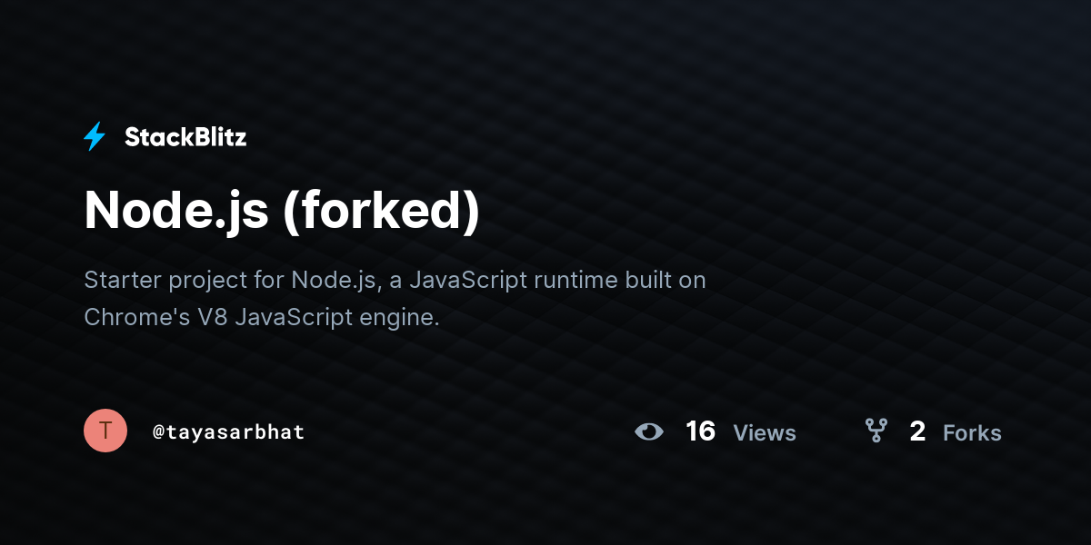 Node.js (forked) - StackBlitz