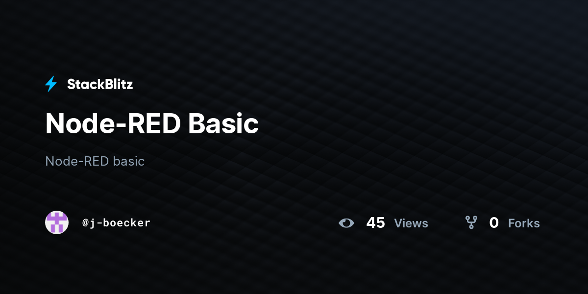 Node-RED Basic - StackBlitz
