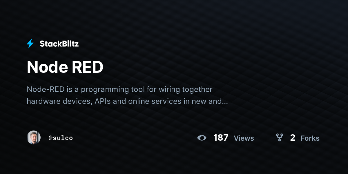 Node RED - StackBlitz