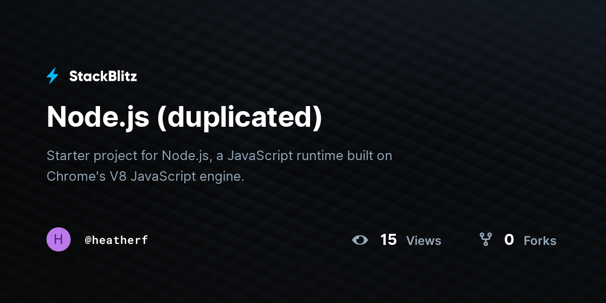 Node.js (duplicated) - StackBlitz