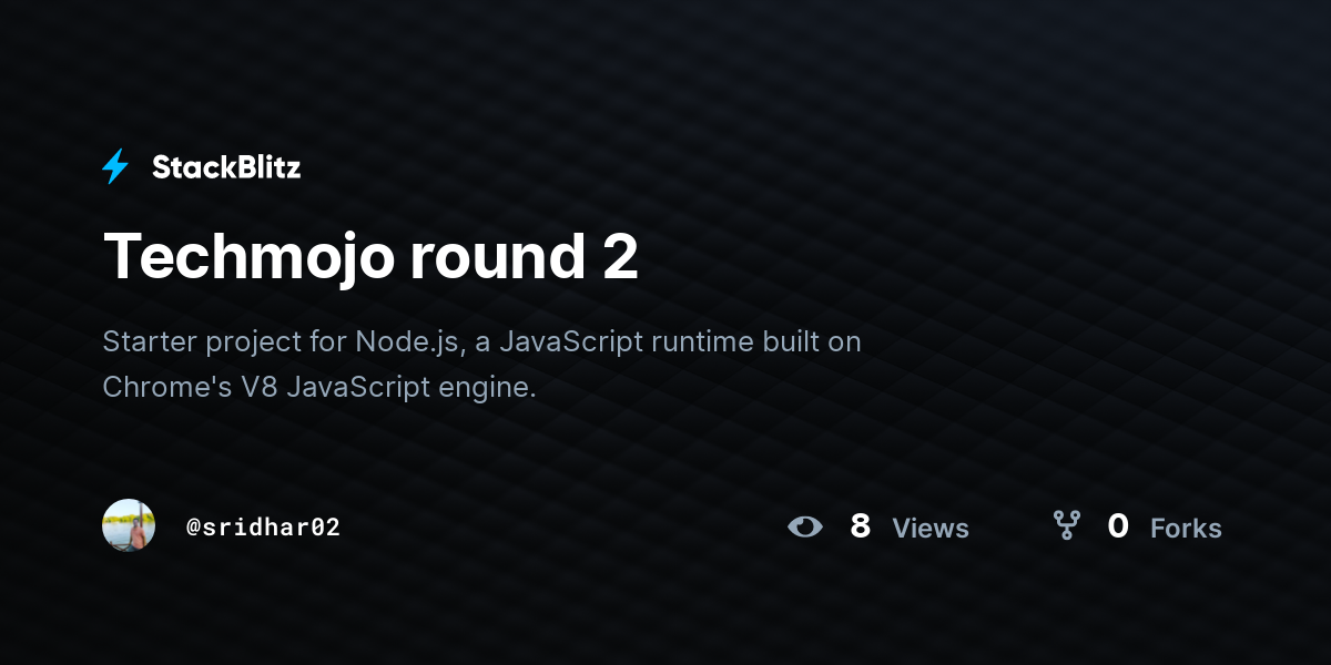 Techmojo round 2 - StackBlitz
