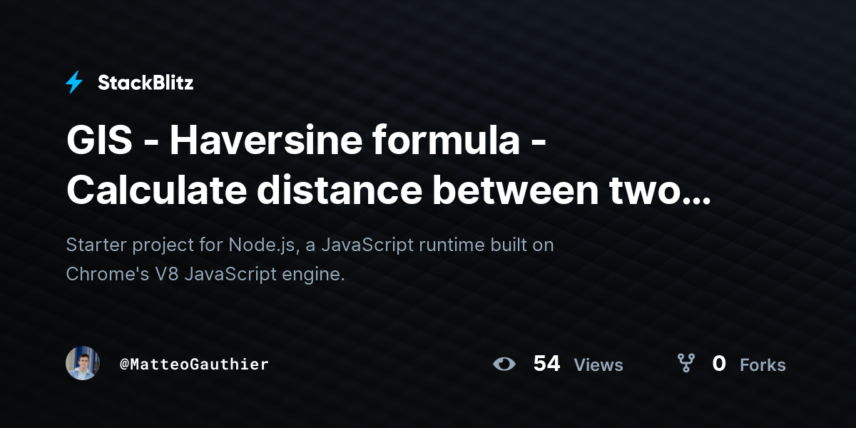 GIS - Haversine formula - Calculate distance between two geographic ...