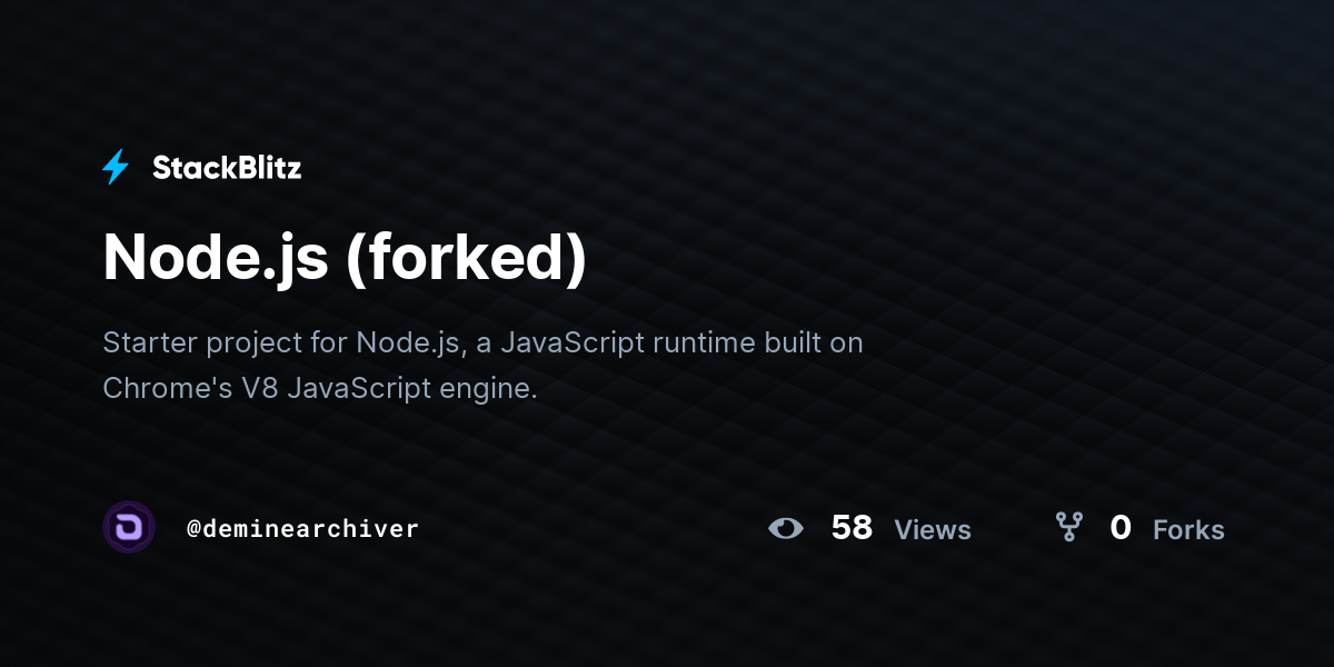 Node.js (forked) - StackBlitz