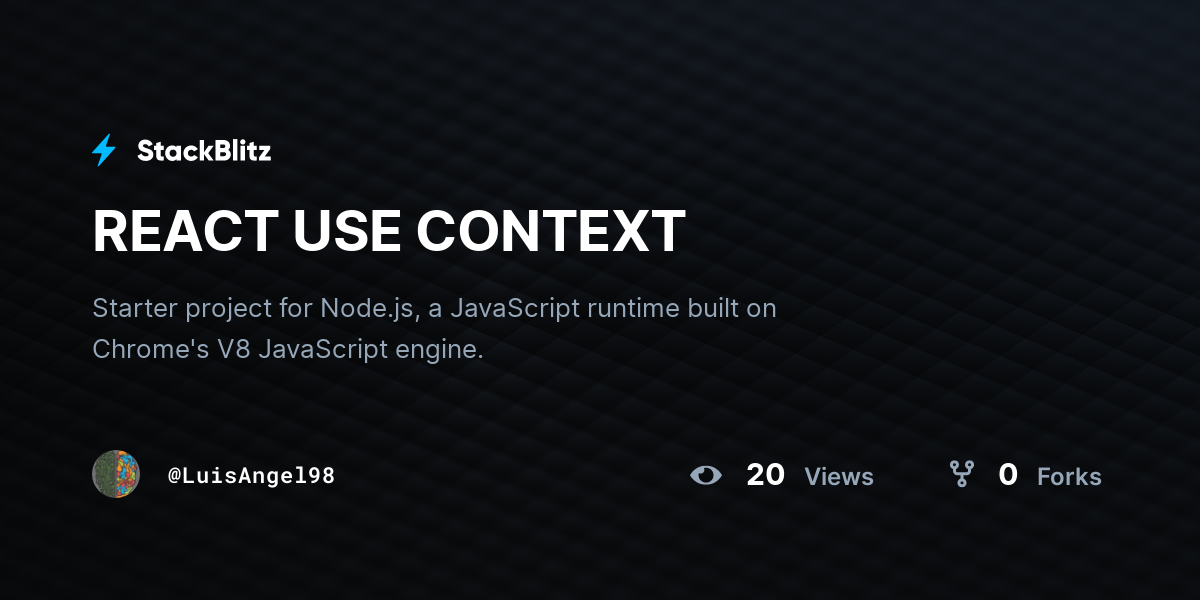 REACT USE CONTEXT - StackBlitz