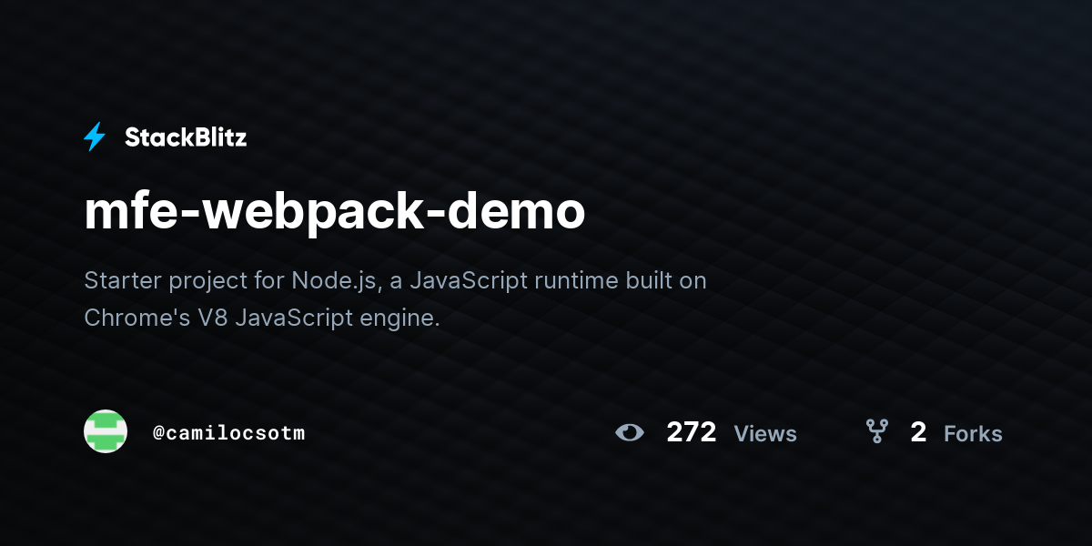 mfe-webpack-demo - StackBlitz