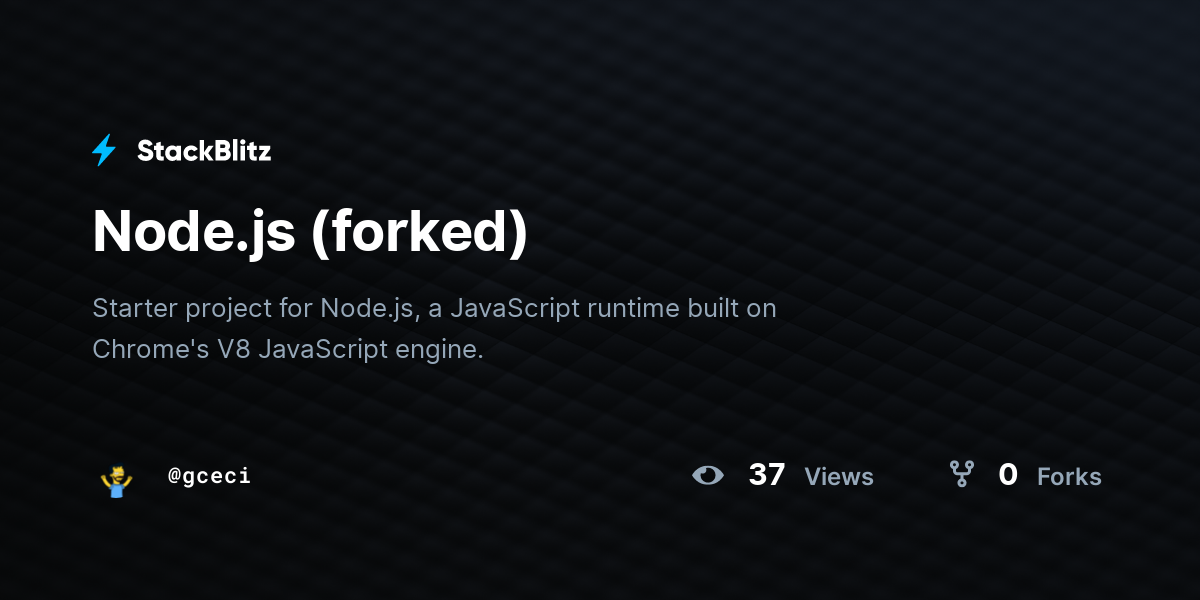 Node.js (forked) - StackBlitz