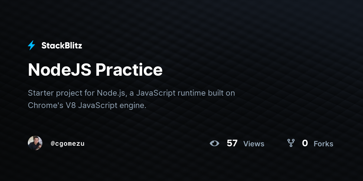 NodeJS Practice - StackBlitz