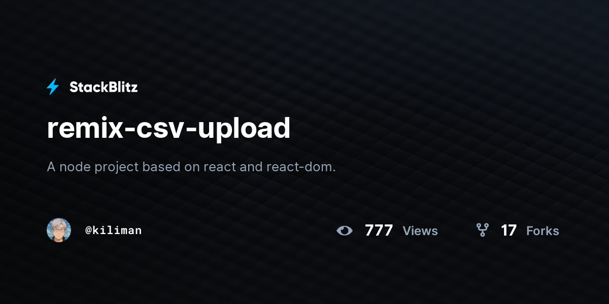 remix-csv-upload - StackBlitz remix-csv-upload - StackBlitz