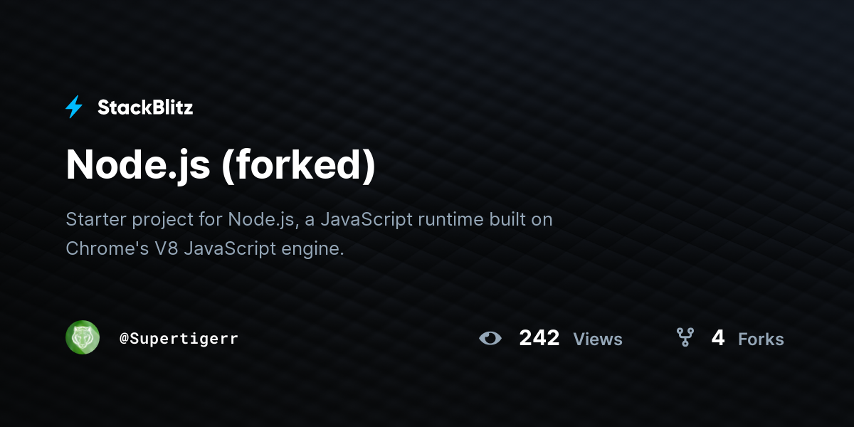 Node.js (forked) - StackBlitz