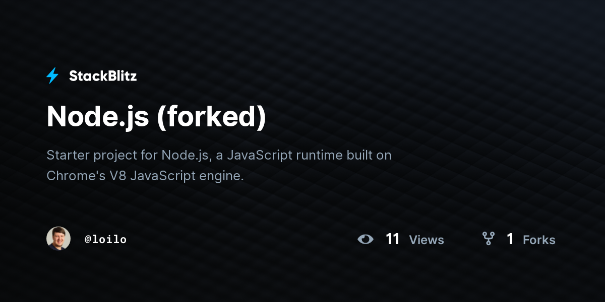 Node.js (forked) - StackBlitz