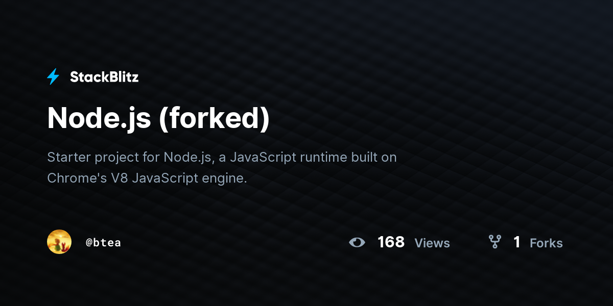 Node Js Forked Stackblitz