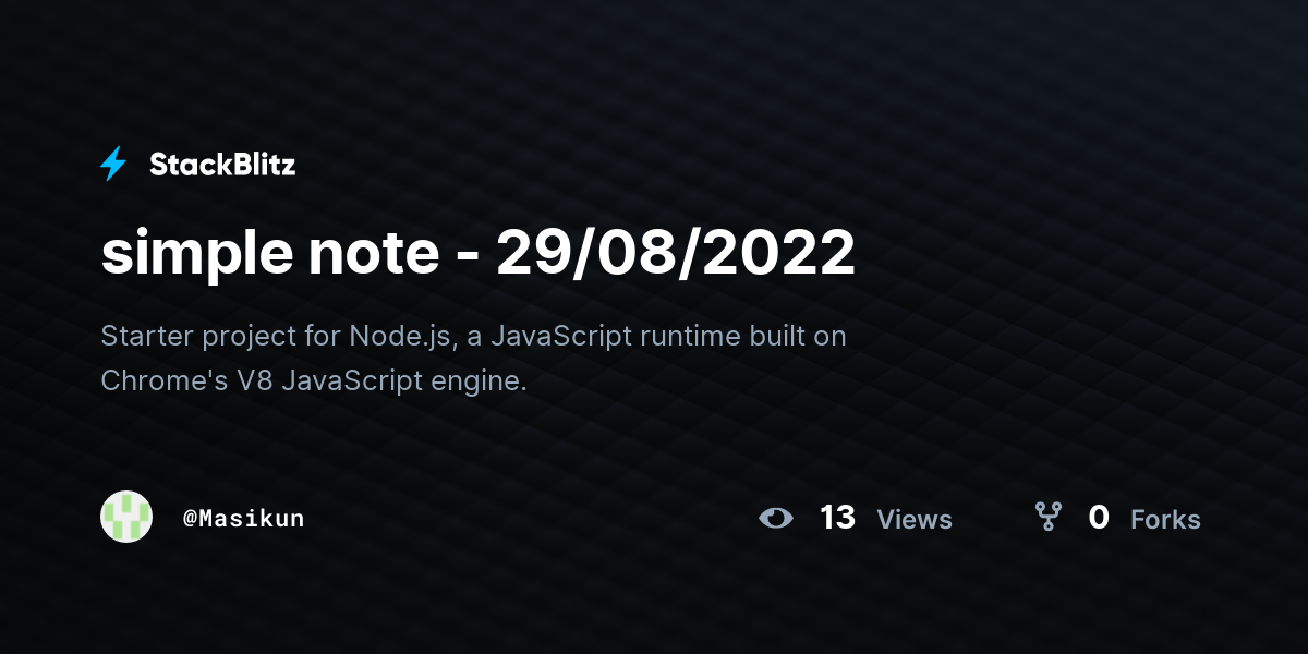 simple note - 29/08/2022 - StackBlitz