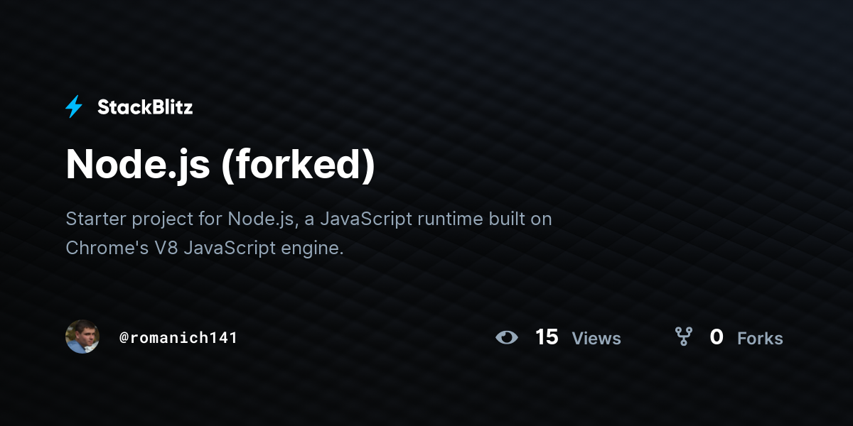 Node Js Forked Stackblitz