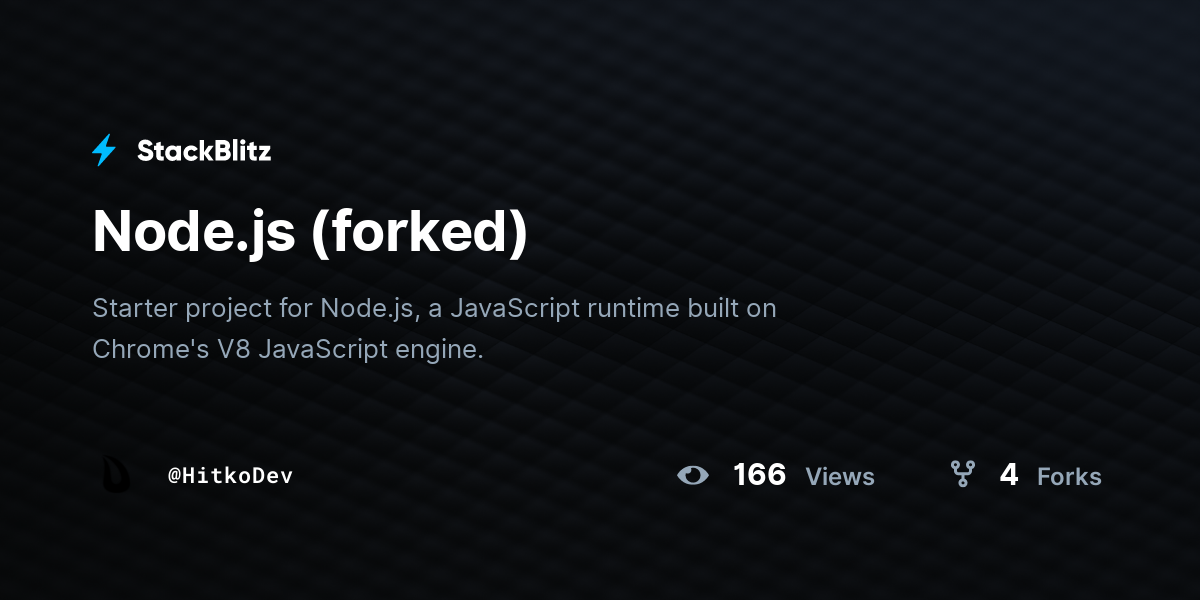 Node.js (forked) - StackBlitz