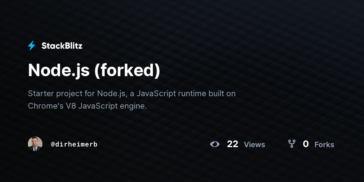 Node Js Forked Stackblitz