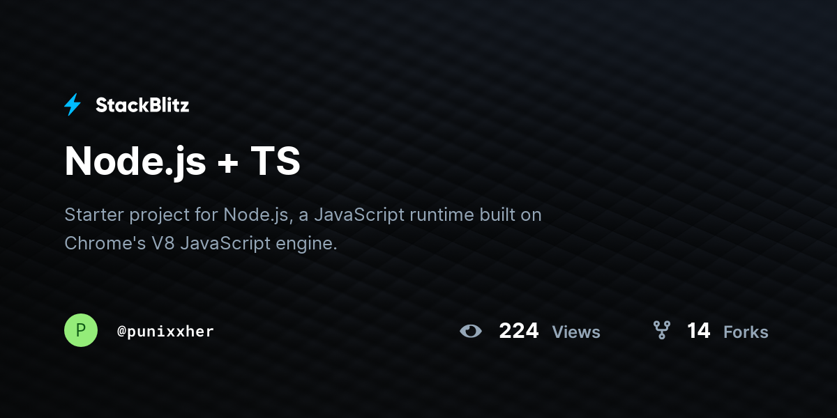Node.js + TS - StackBlitz