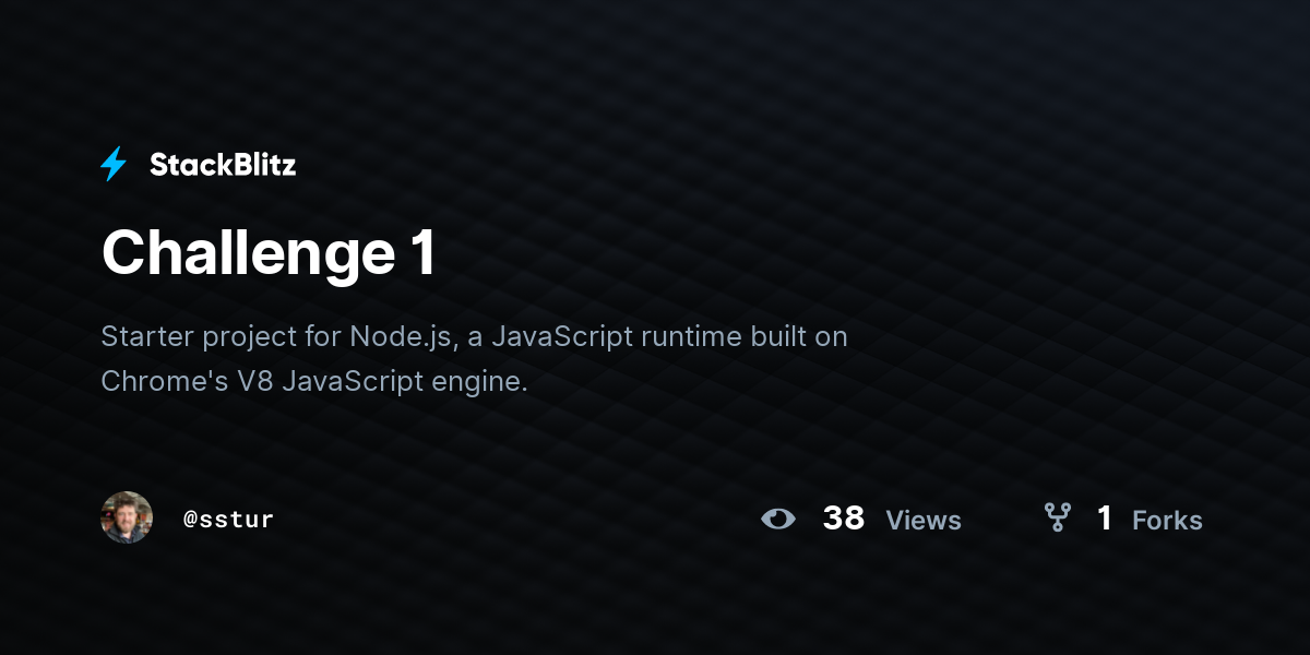 Challenge 1 - StackBlitz