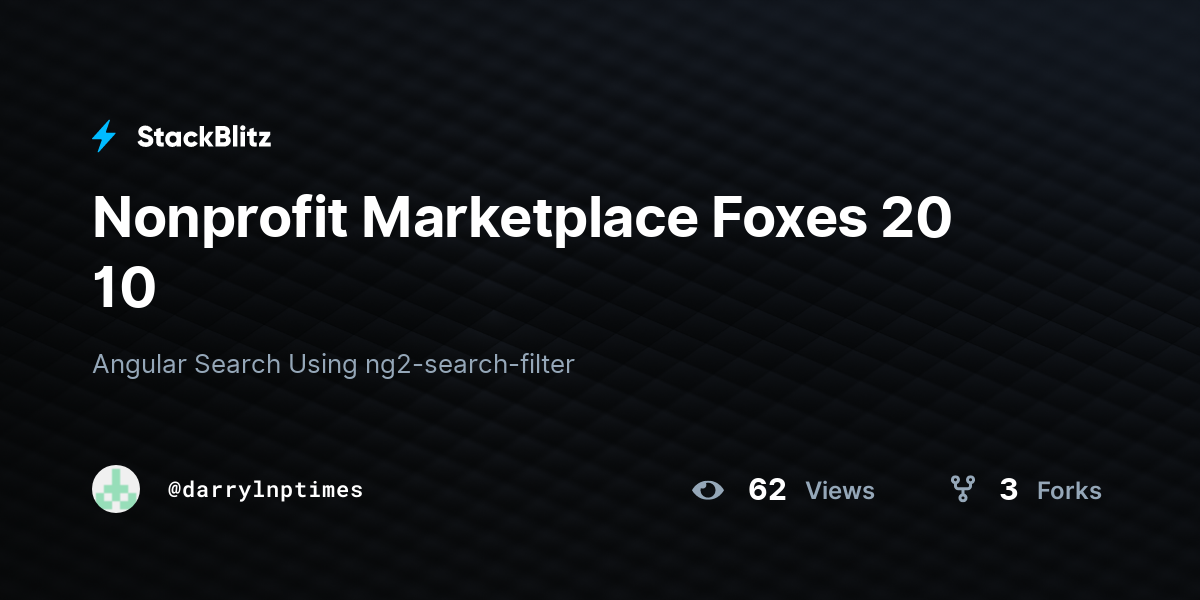 Nonprofit Marketplace Foxes 20 10 - StackBlitz