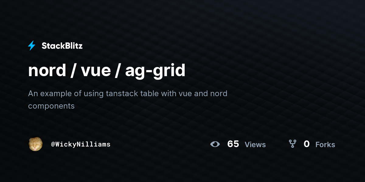 nord / vue / ag-grid - StackBlitz nord / vue / ag-grid - StackBlitz