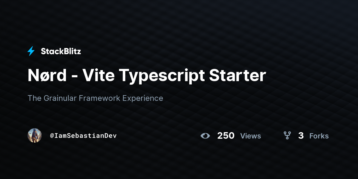 Nørd - Vite Typescript Starter - StackBlitz
