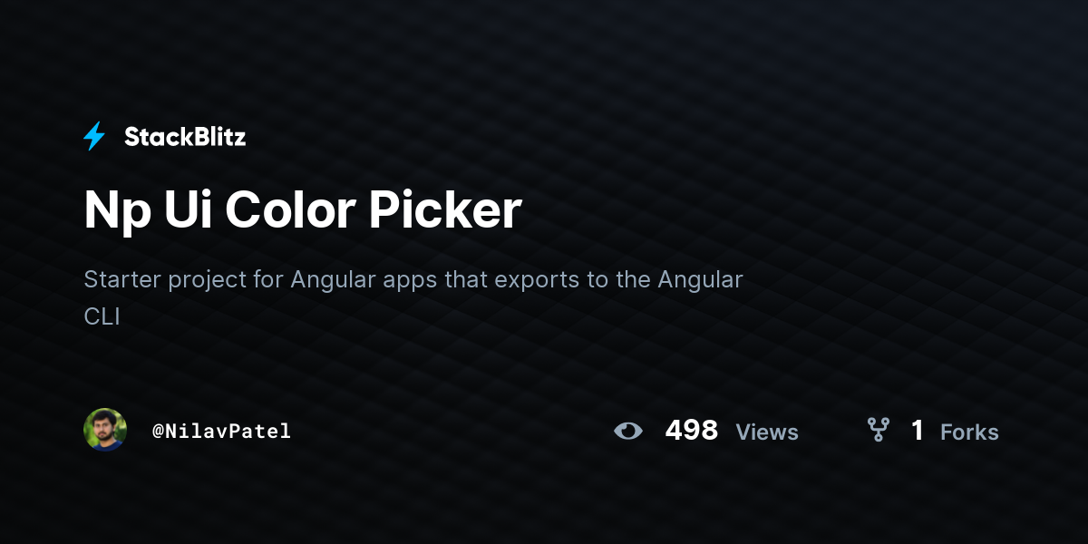 Np Ui Color Picker - StackBlitz