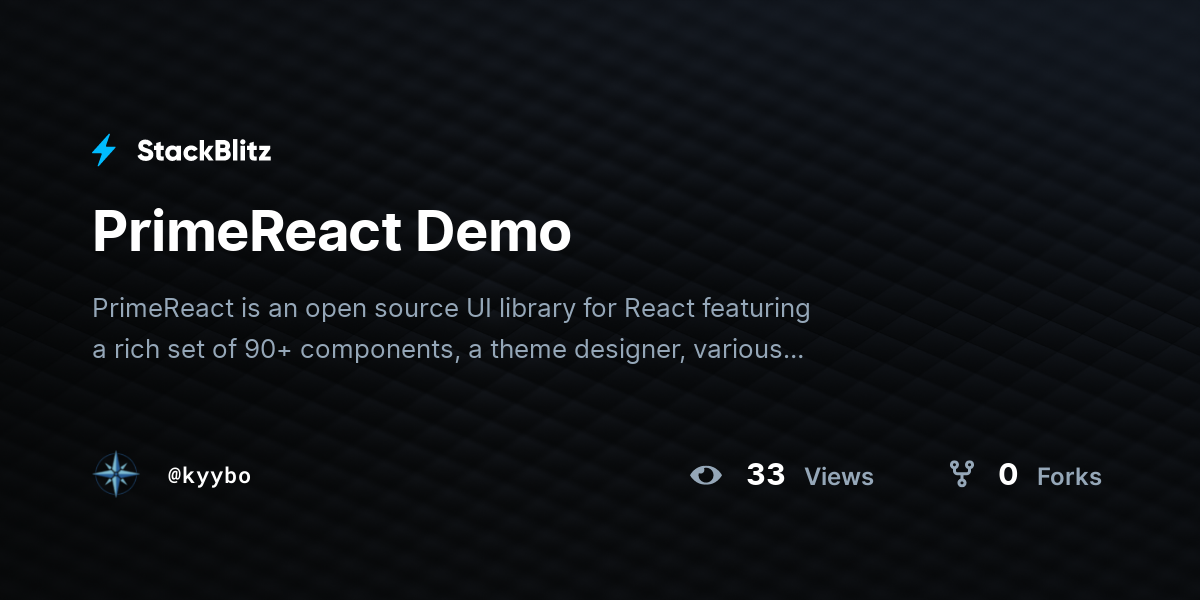 PrimeReact Demo - StackBlitz