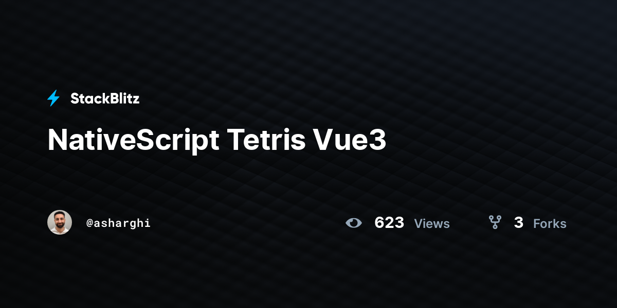 Nativescript Tetris Vue3 Stackblitz
