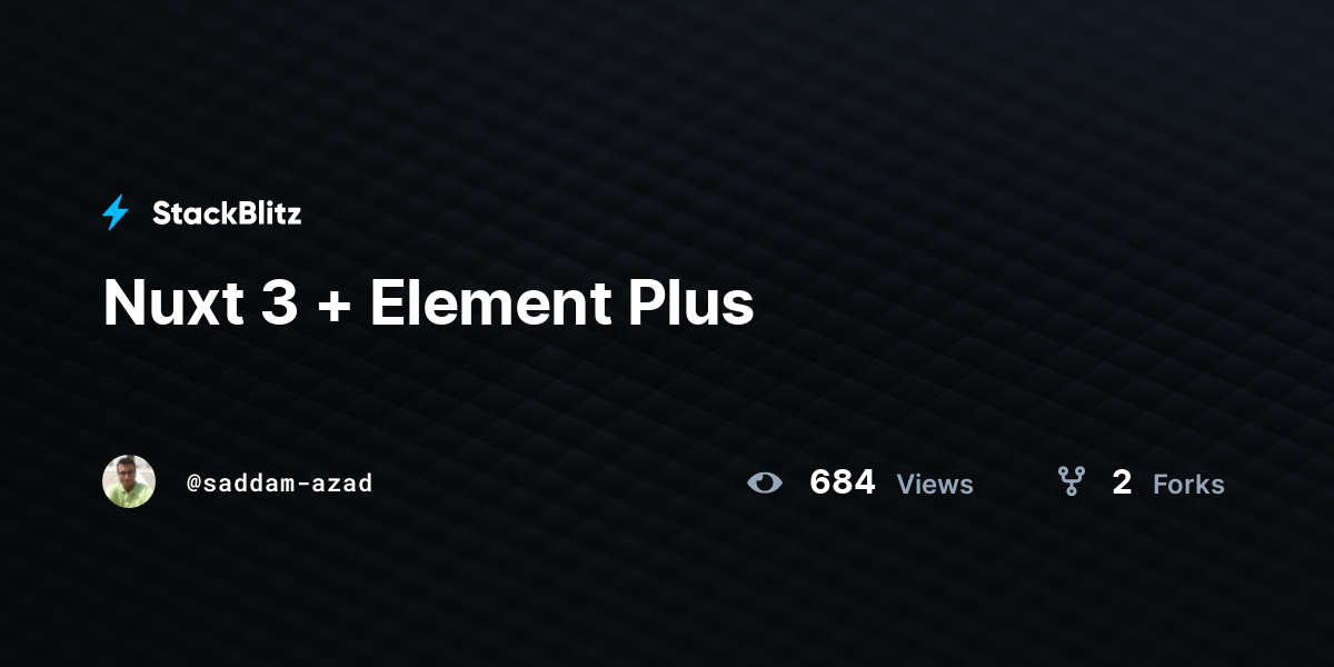 Nuxt 3 + Element Plus - StackBlitz