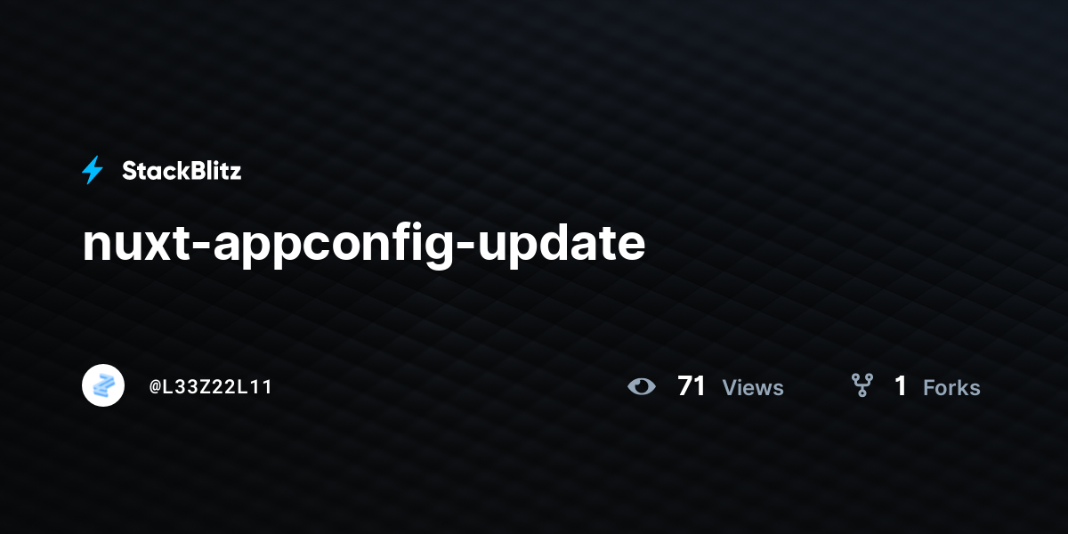 nuxt-appconfig-update - StackBlitz