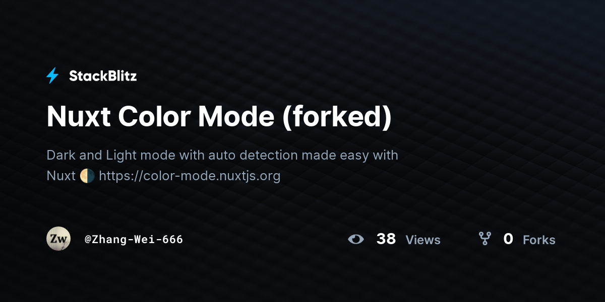 Nuxt Color Mode (forked) - StackBlitz Nuxt Color Mode (forked) - StackBlitz