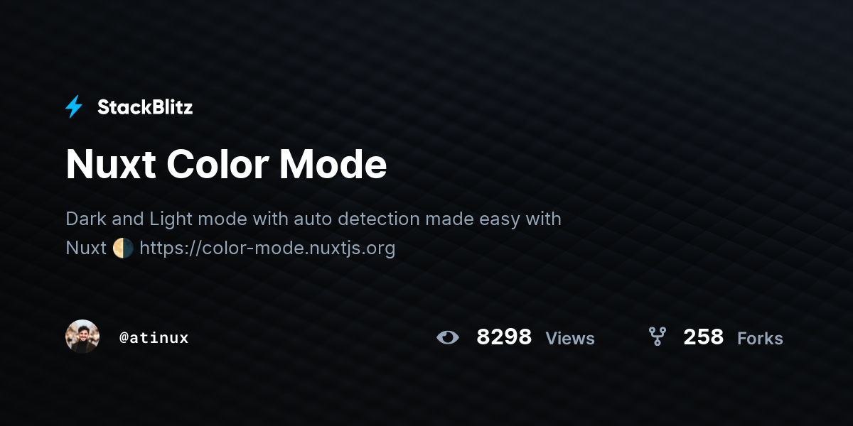 Nuxt Color Mode - StackBlitz Nuxt Color Mode - StackBlitz