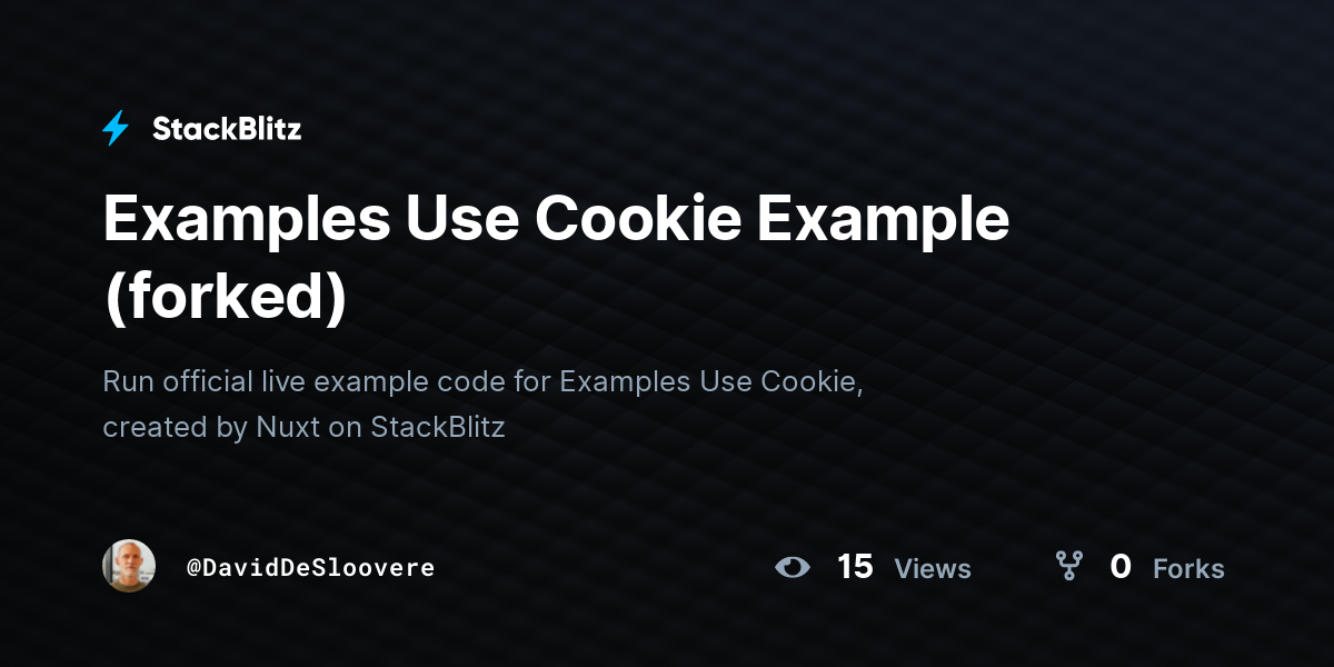 Examples Use Cookie Example (forked) - StackBlitz