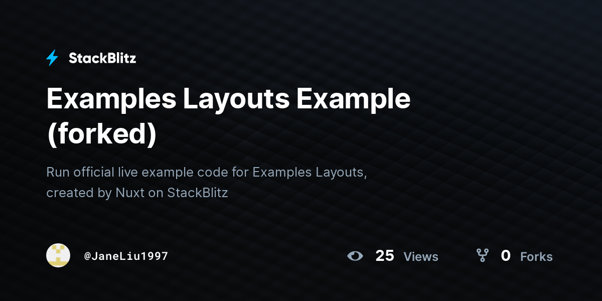 Examples Layouts Example Forked Stackblitz