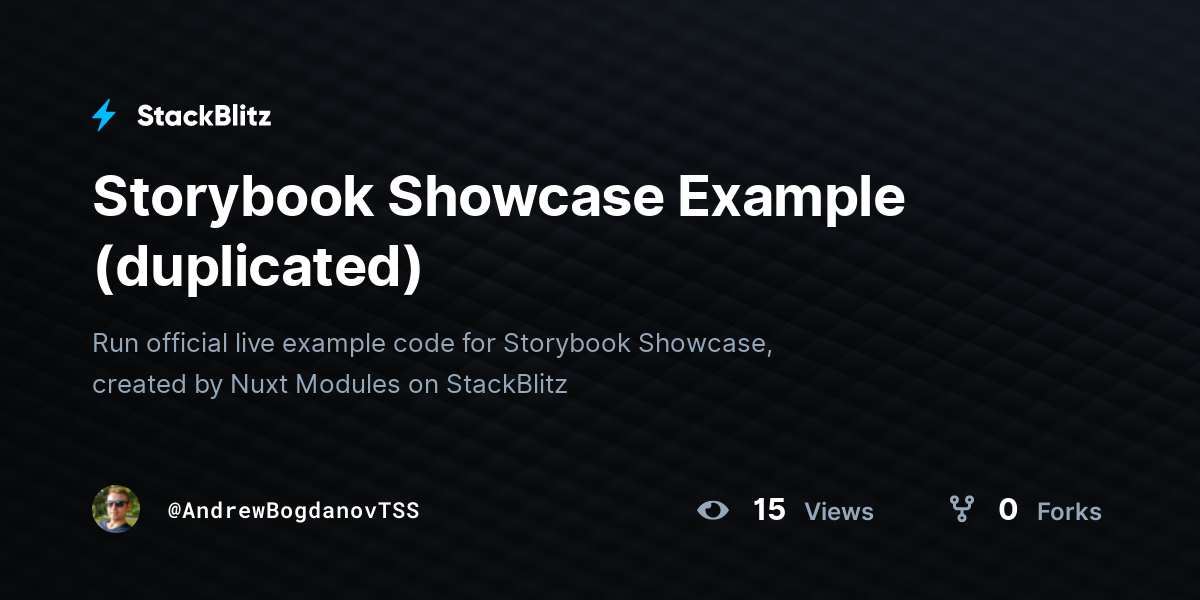 Storybook Showcase Example (duplicated) - StackBlitz