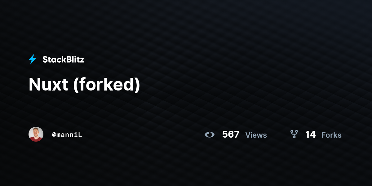 Nuxt (forked) - StackBlitz