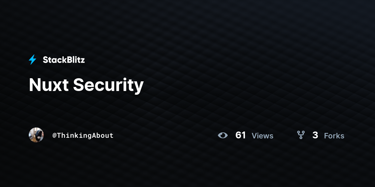Nuxt Security - StackBlitz Nuxt Security - StackBlitz