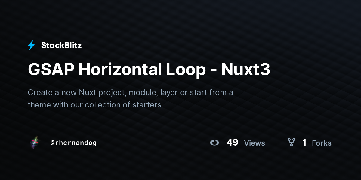 GSAP Horizontal Loop - Nuxt3 - StackBlitz