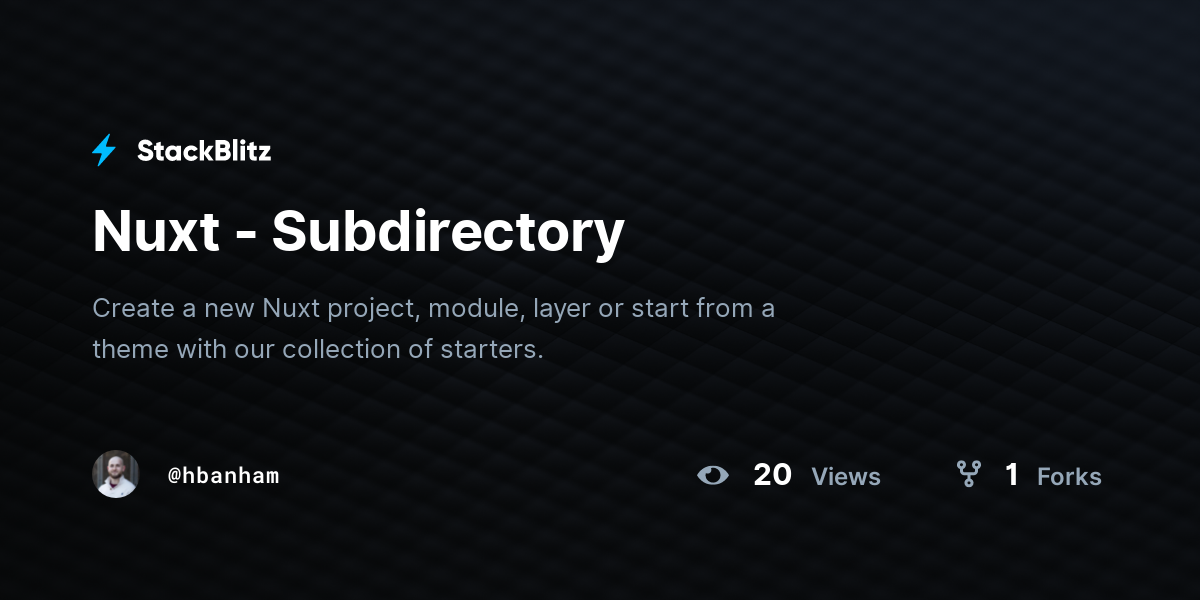 Nuxt Subdirectory Stackblitz