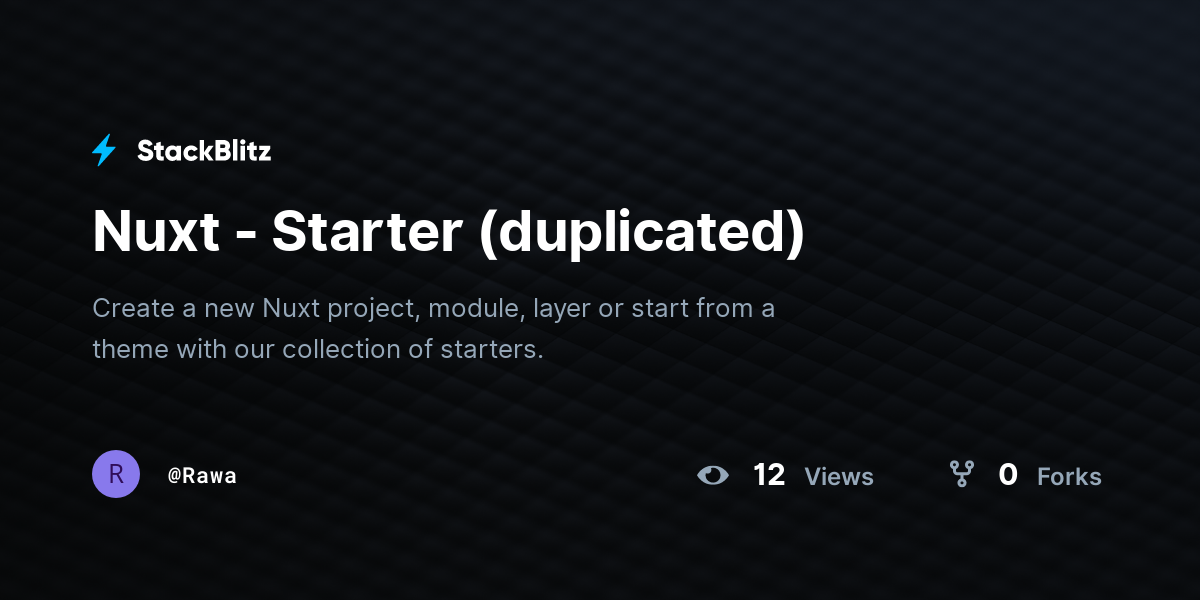 Nuxt - Starter (duplicated) - StackBlitz