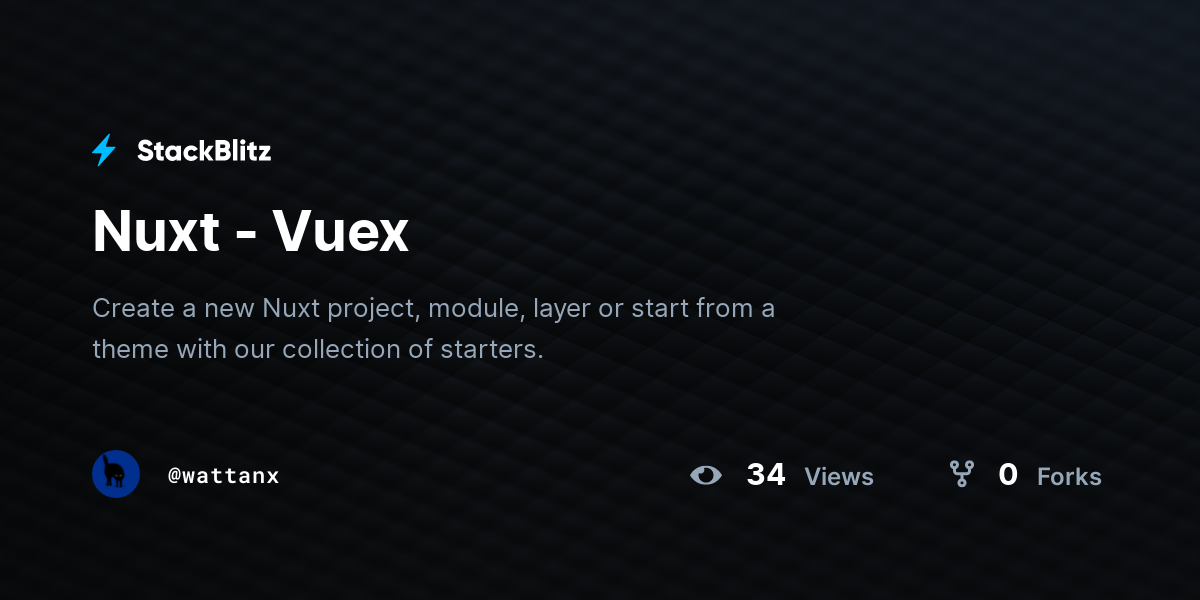 Nuxt - Vuex - StackBlitz