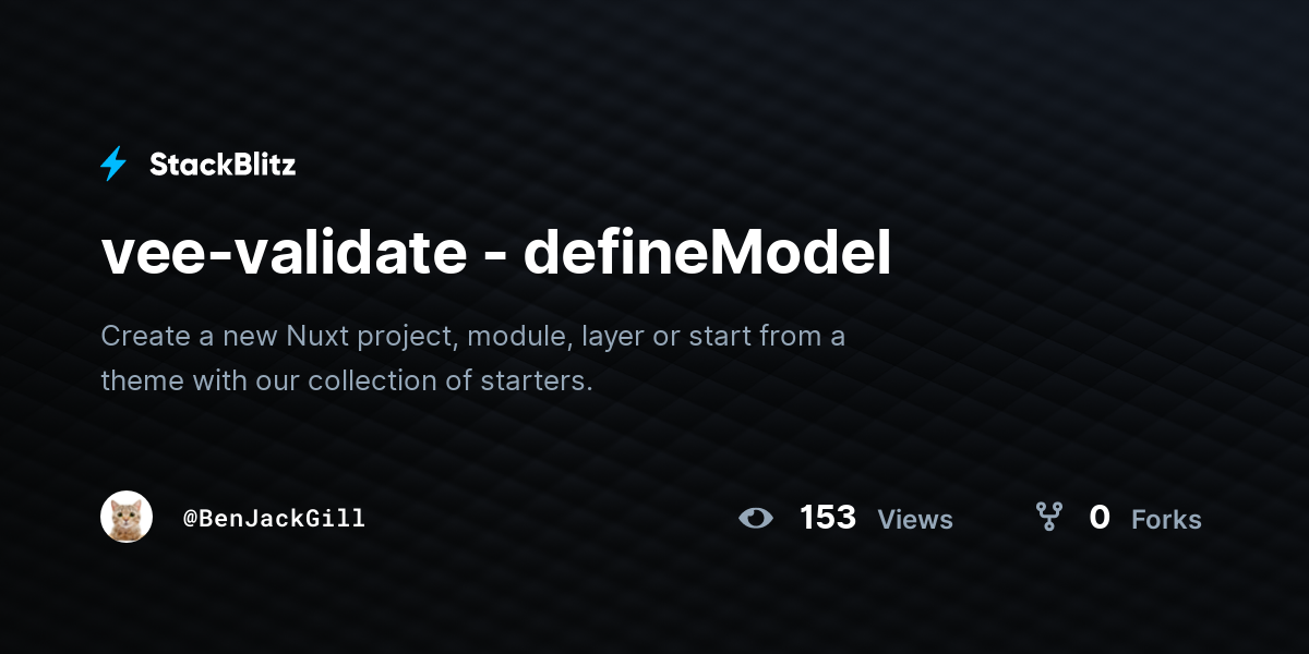 vee-validate - defineModel - StackBlitz