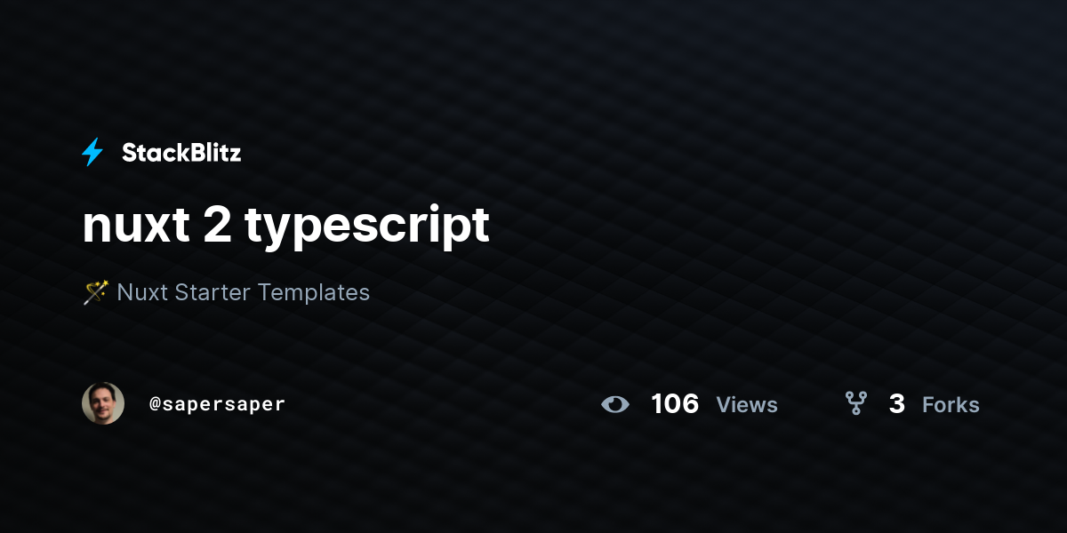 nuxt 2 typescript - StackBlitz