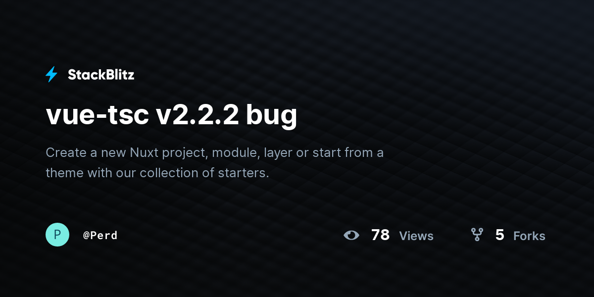 vue-tsc v2.2.2 bug - StackBlitz